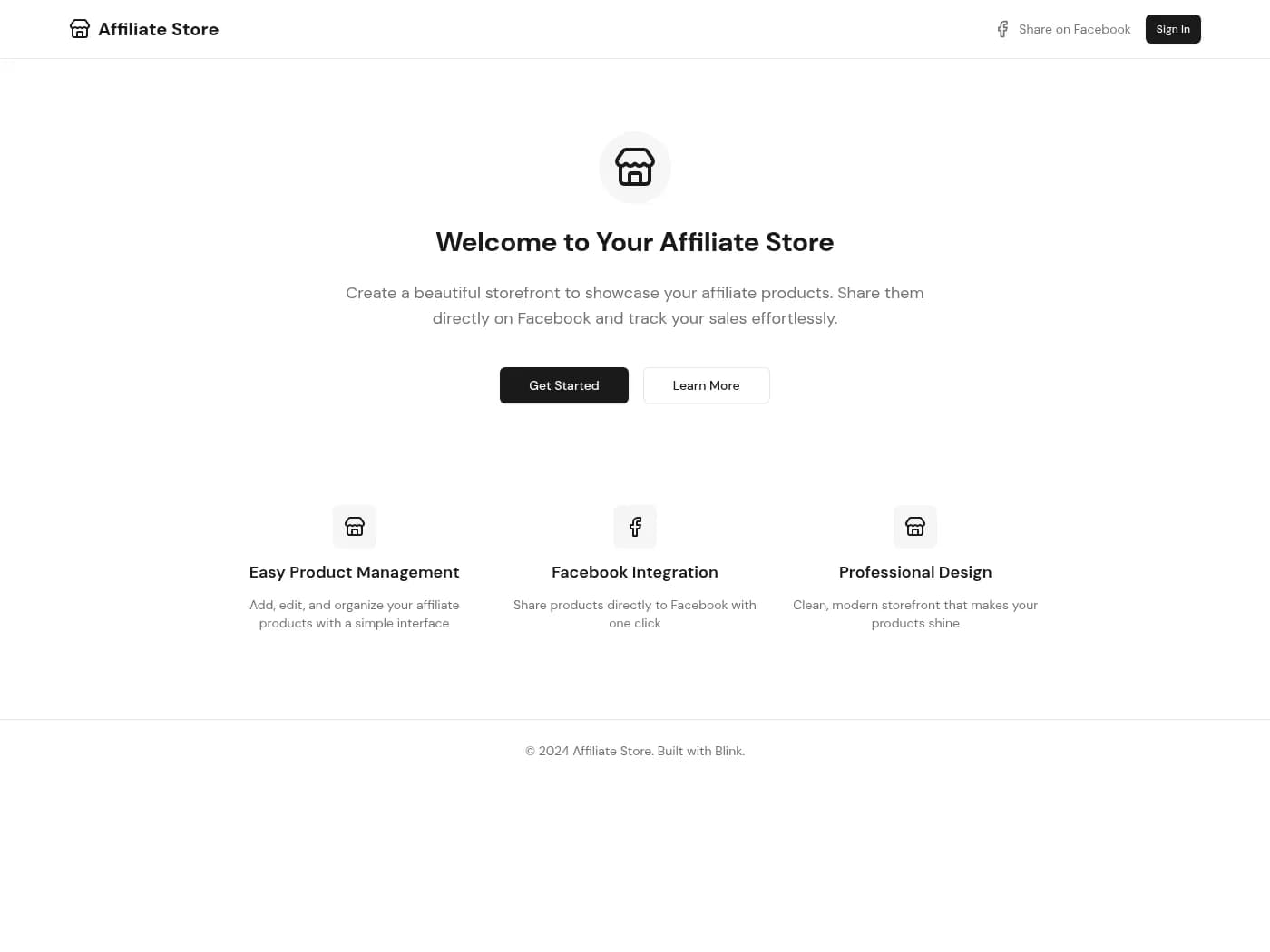 Affiliate Storefront FB