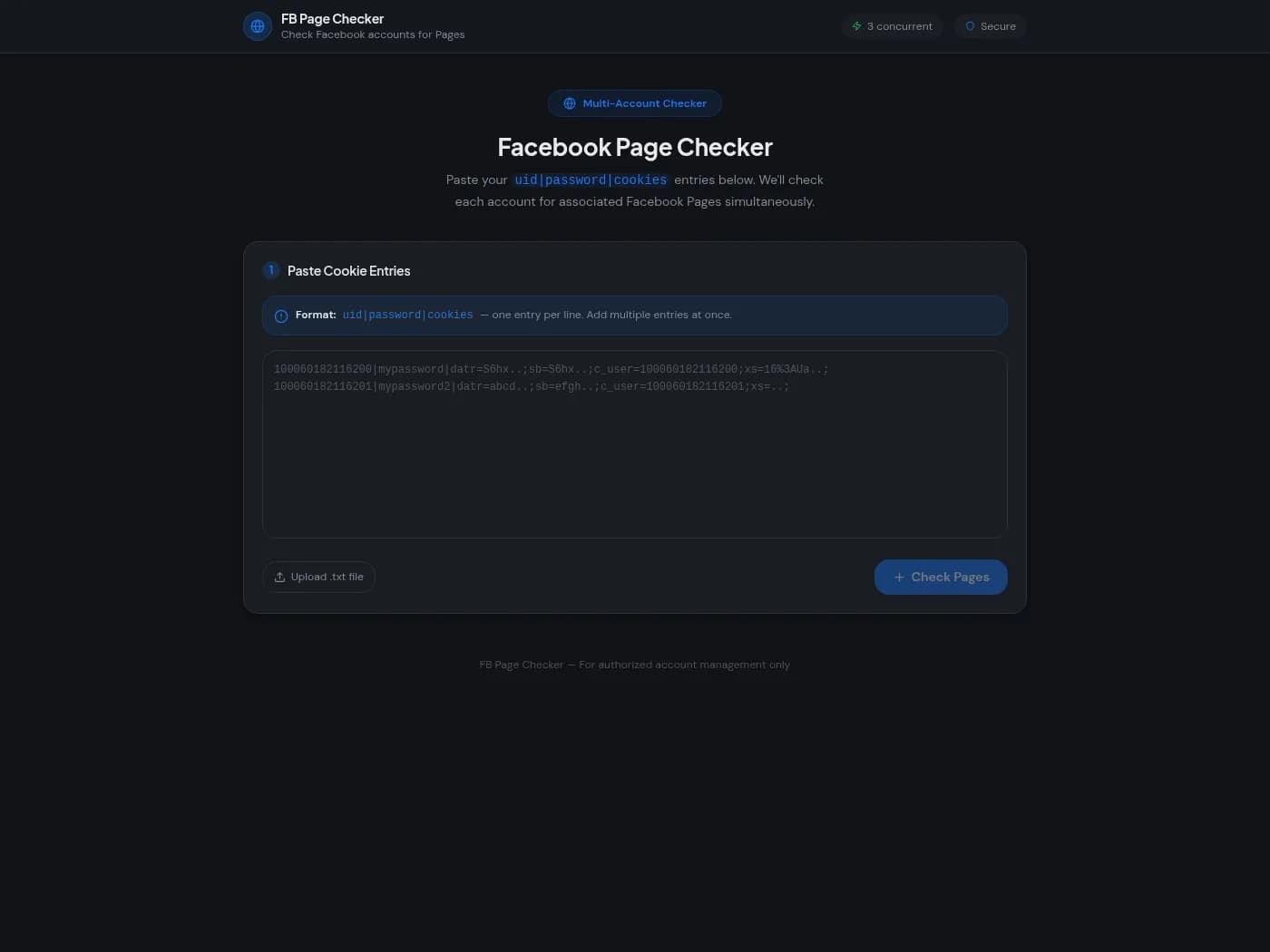 Facebook Page Checker