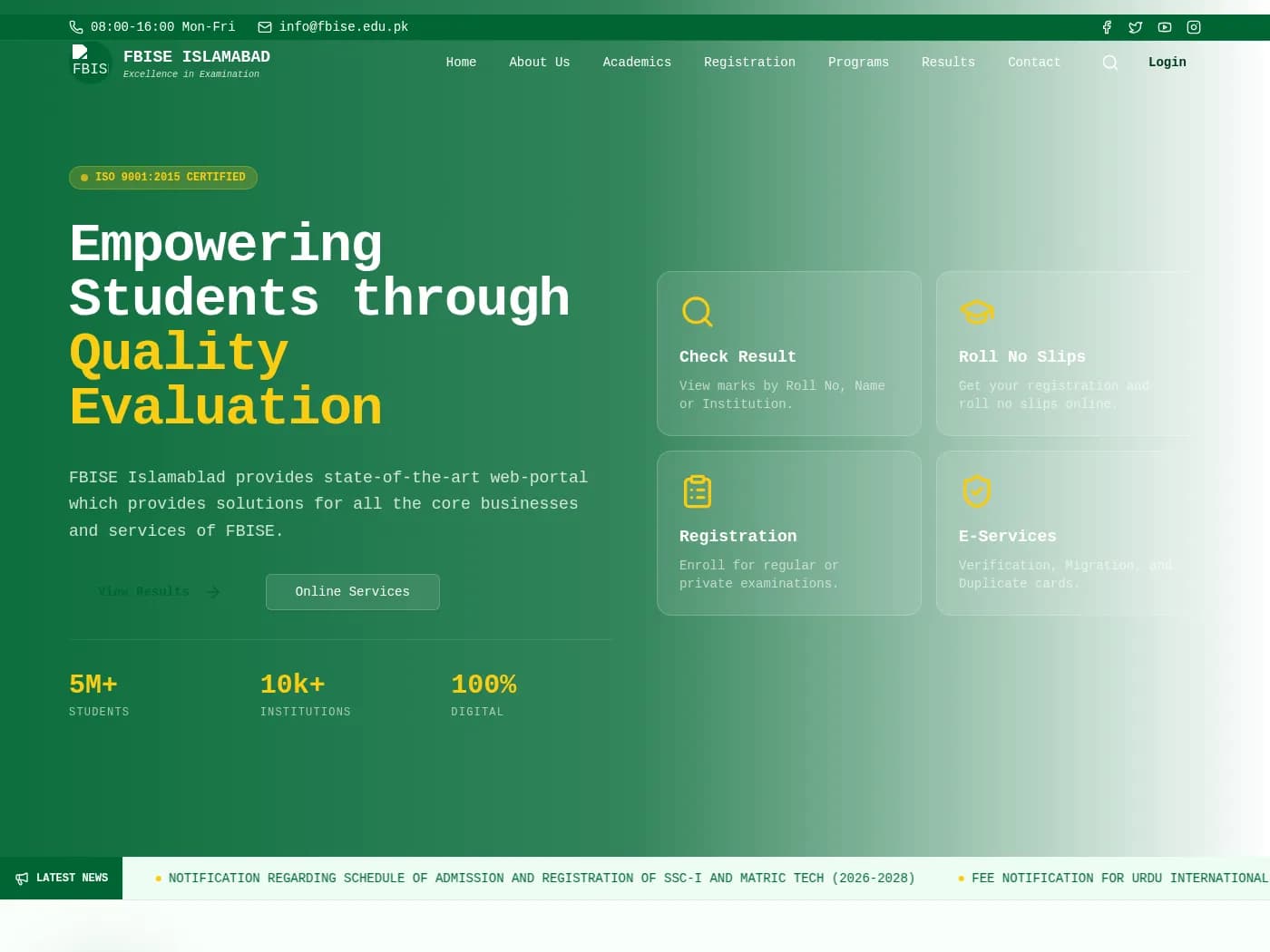 FBise Website Clone