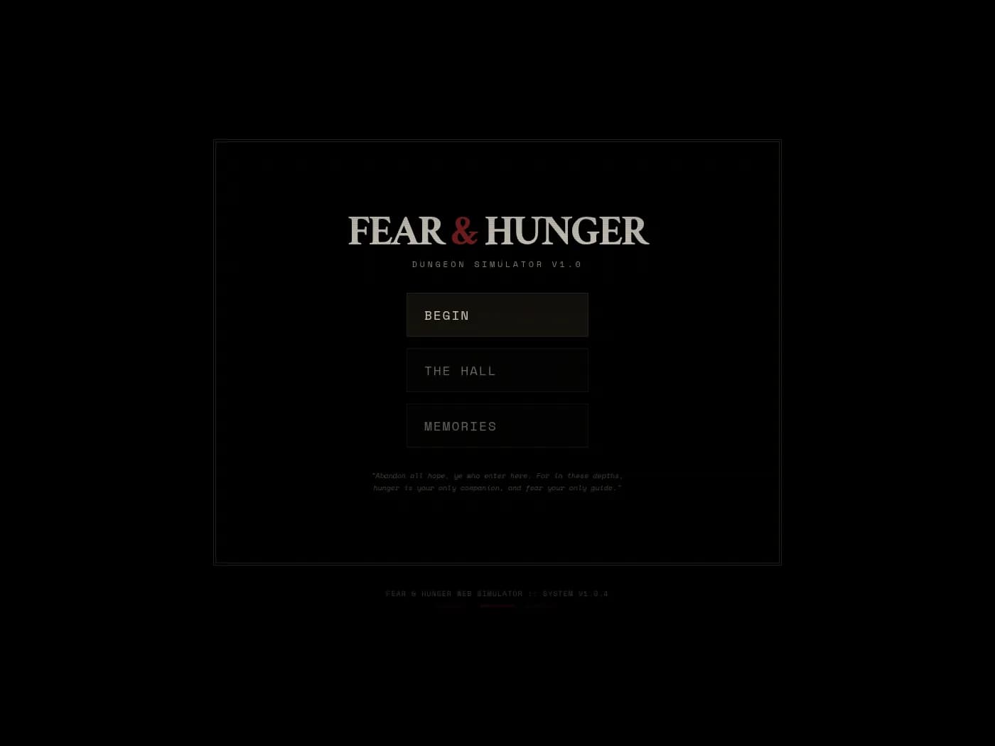 Fear & Hunger Web Sim