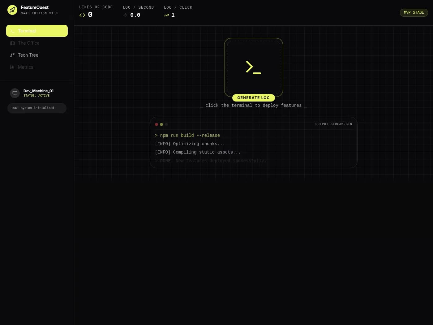 Feature Quest Idle Game