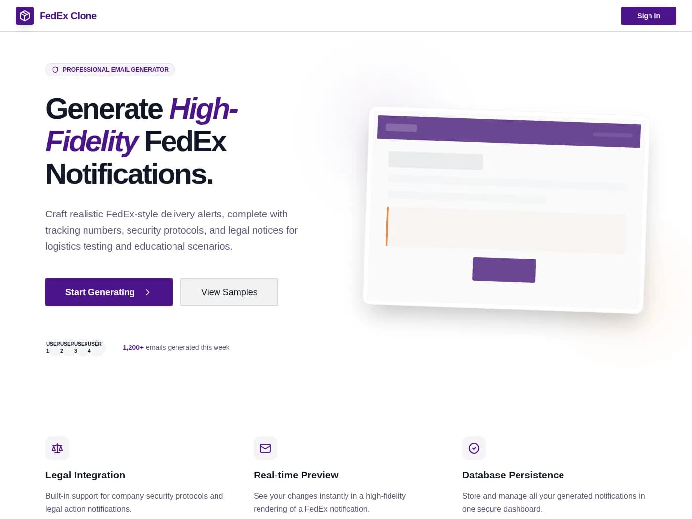 FedEx Email Clone Generator
