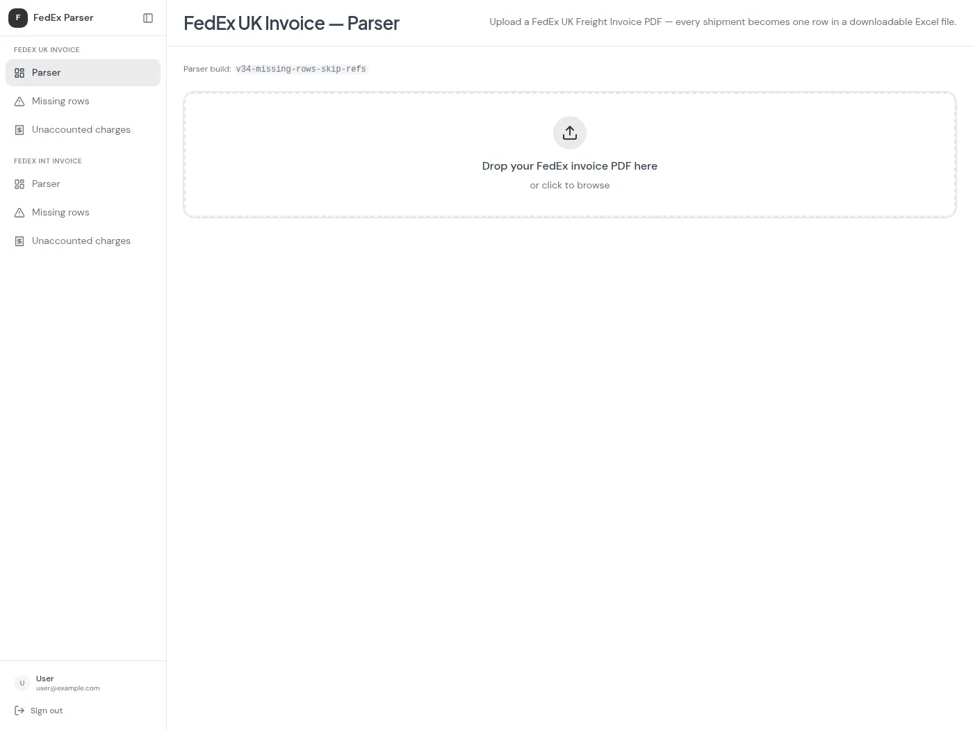 FedEx Invoice Parser