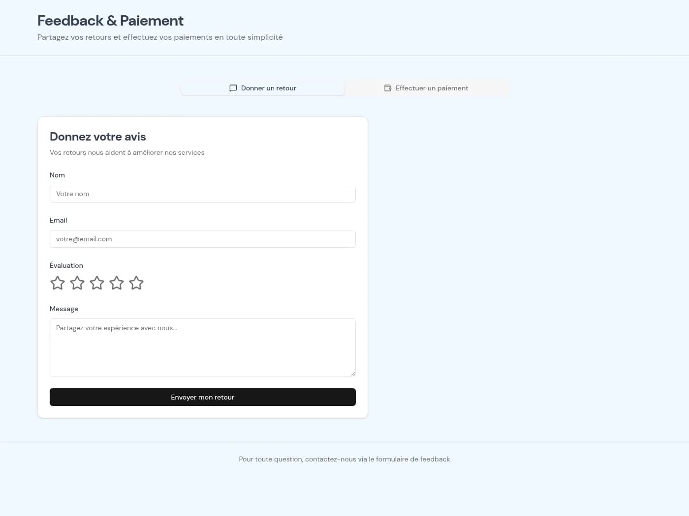 Feedback & Mobile Pay System