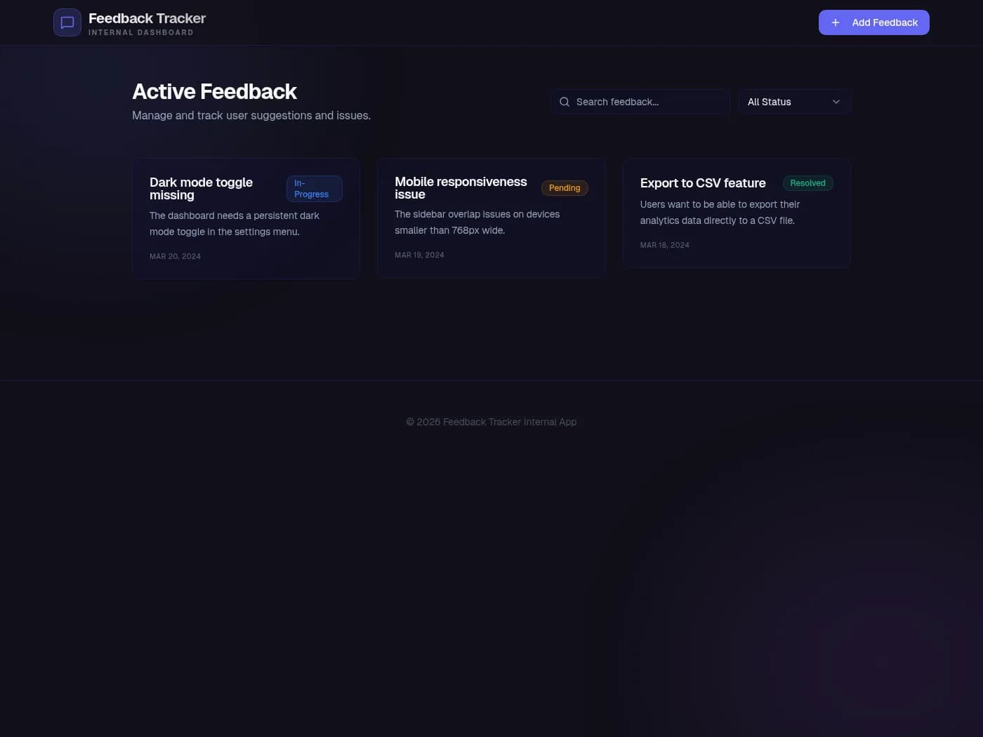 SaaS Feedback Tracker