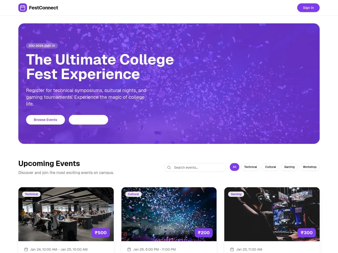 FestConnect Portal