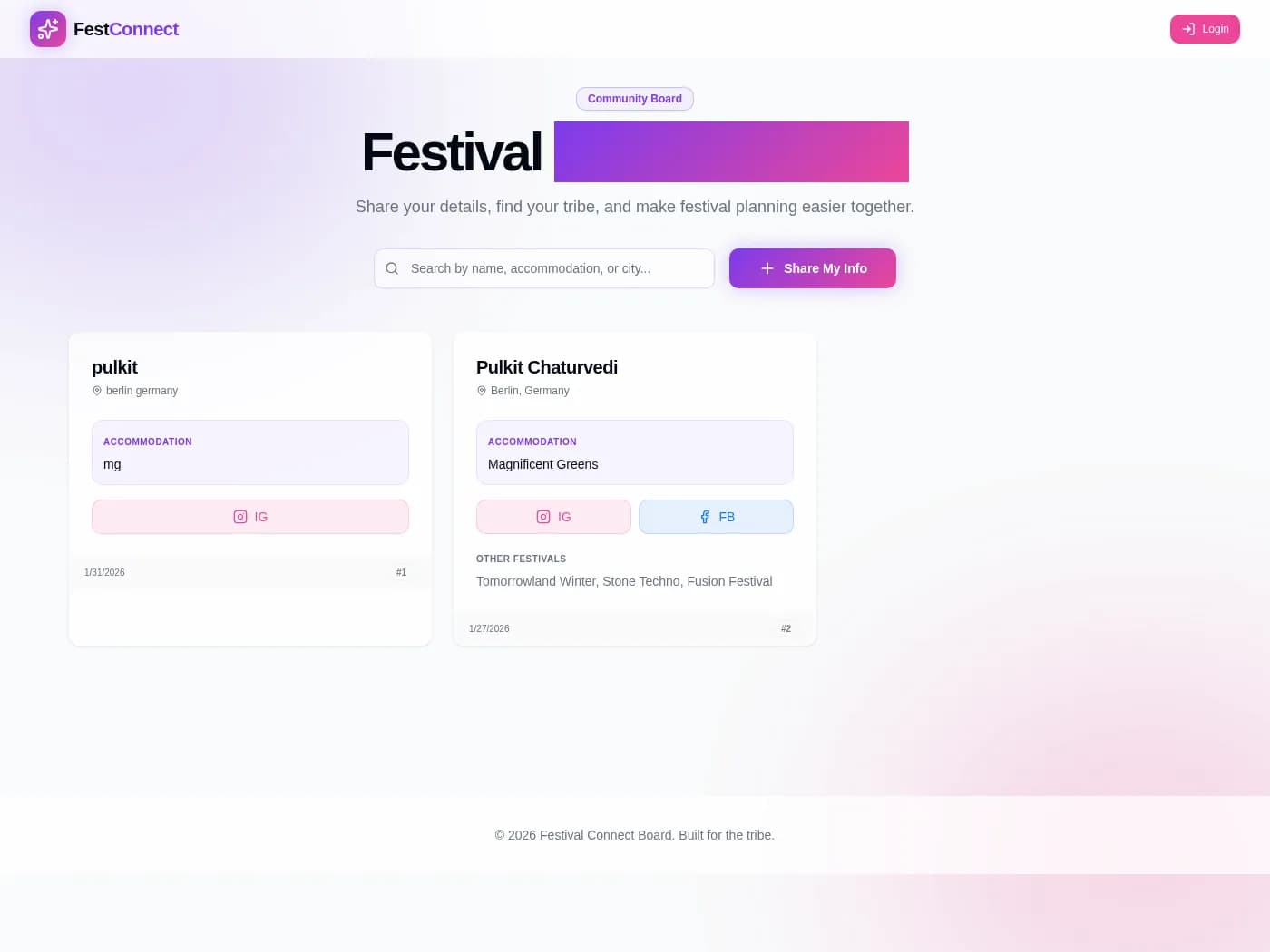 Festival Connect Board