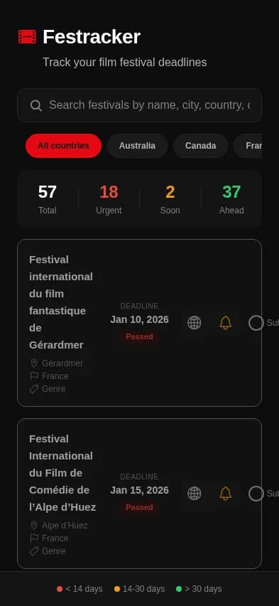 Festival Tracker