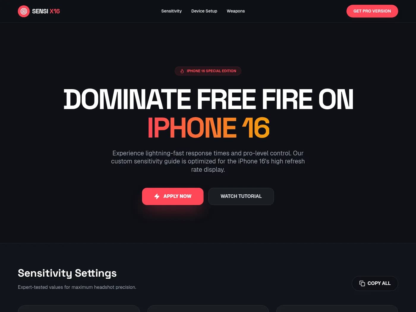 iPhone 16 Sensi Guide