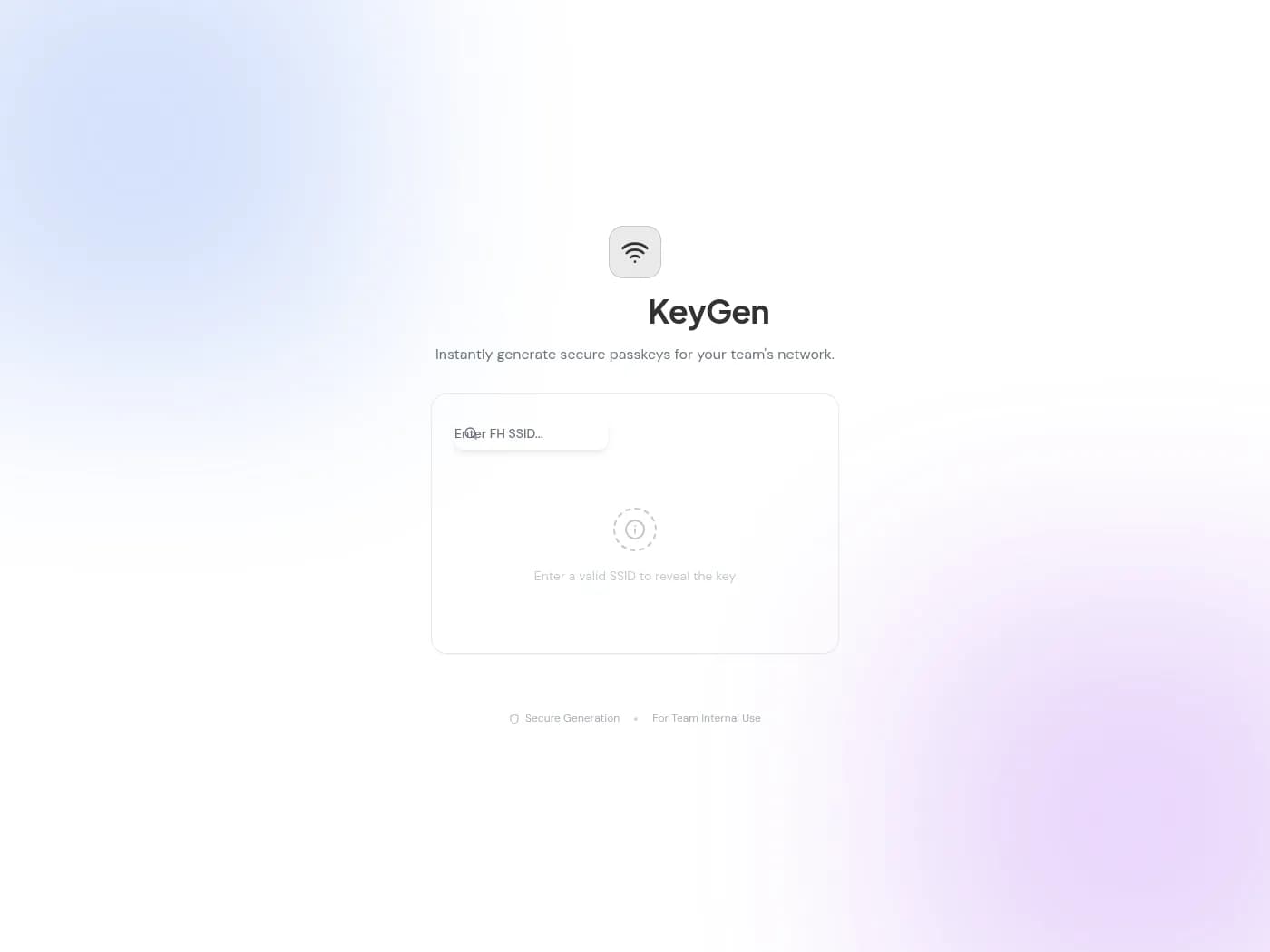 FH WLAN KeyGen Web