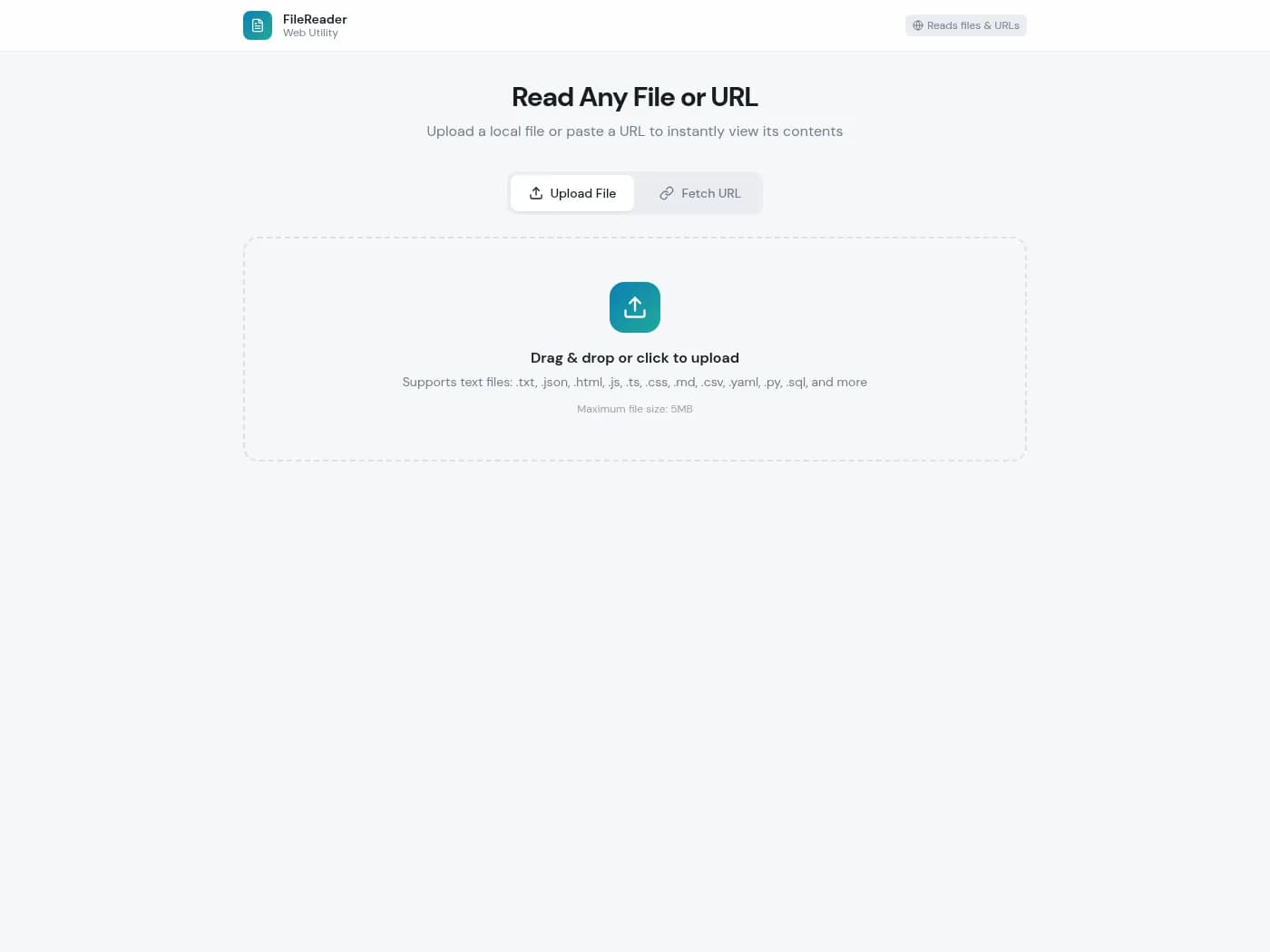 FileReader Web Utility