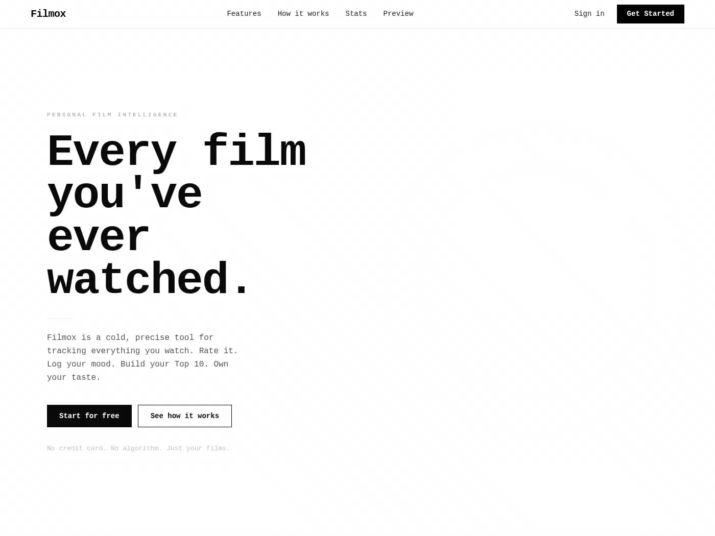 Filmox Landing Page