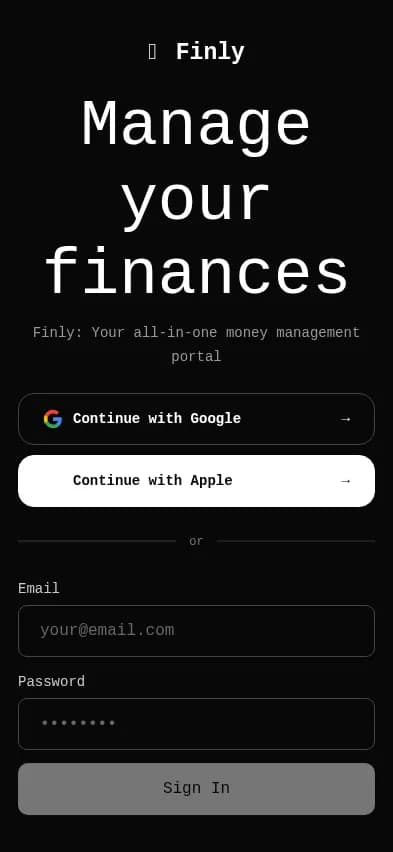 Finly Admin Portal