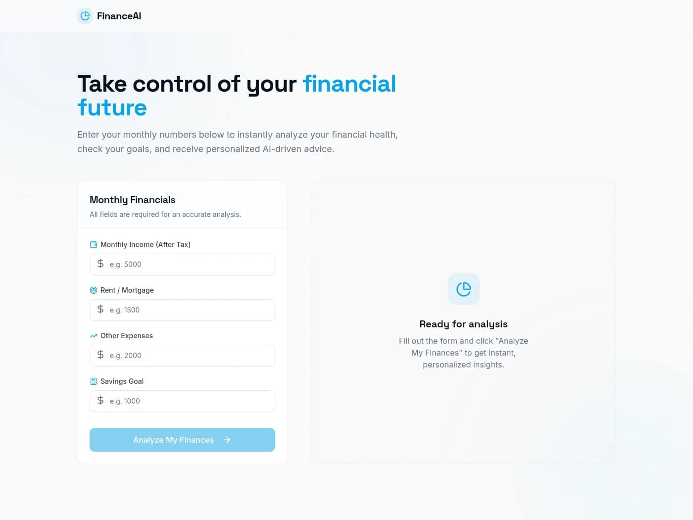 FinanceAI Dashboard