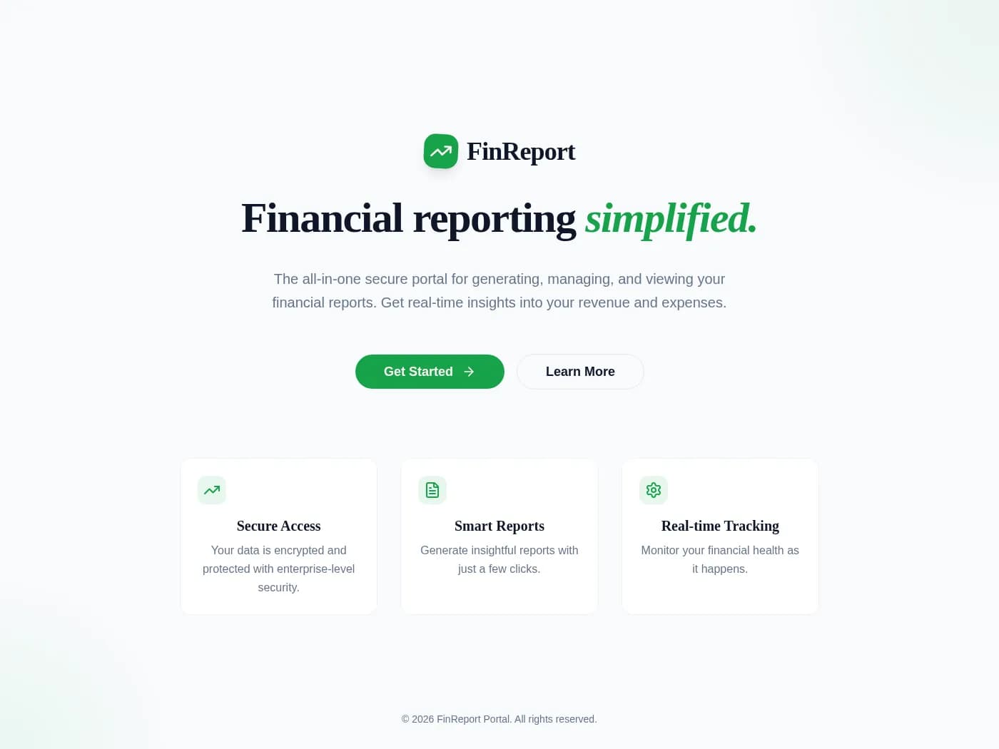 Finance Report Portal