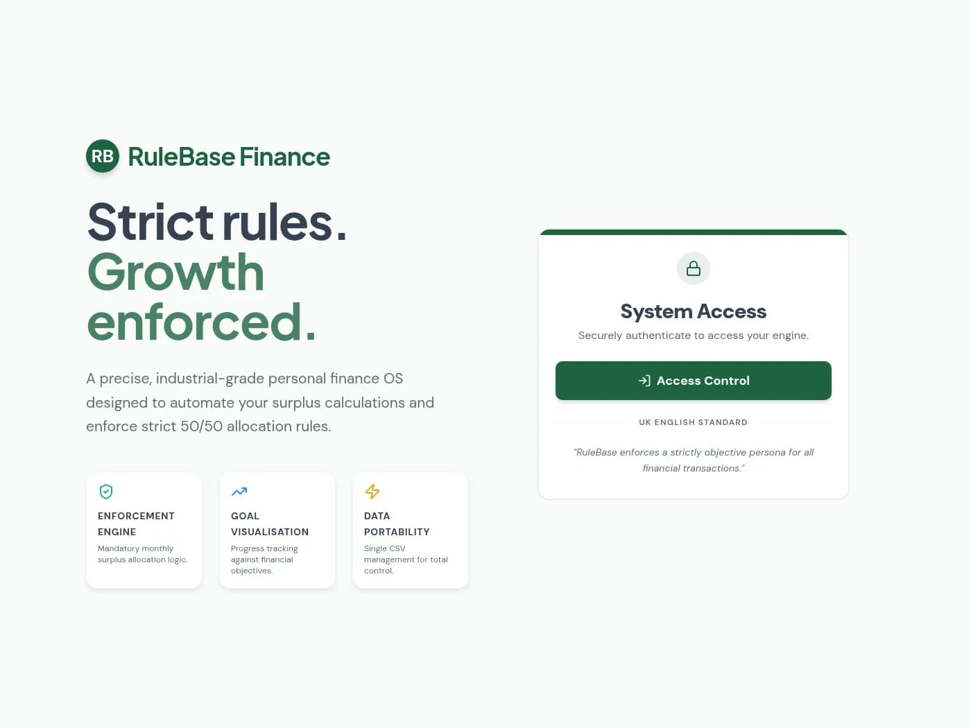 RuleBase Finance Engine