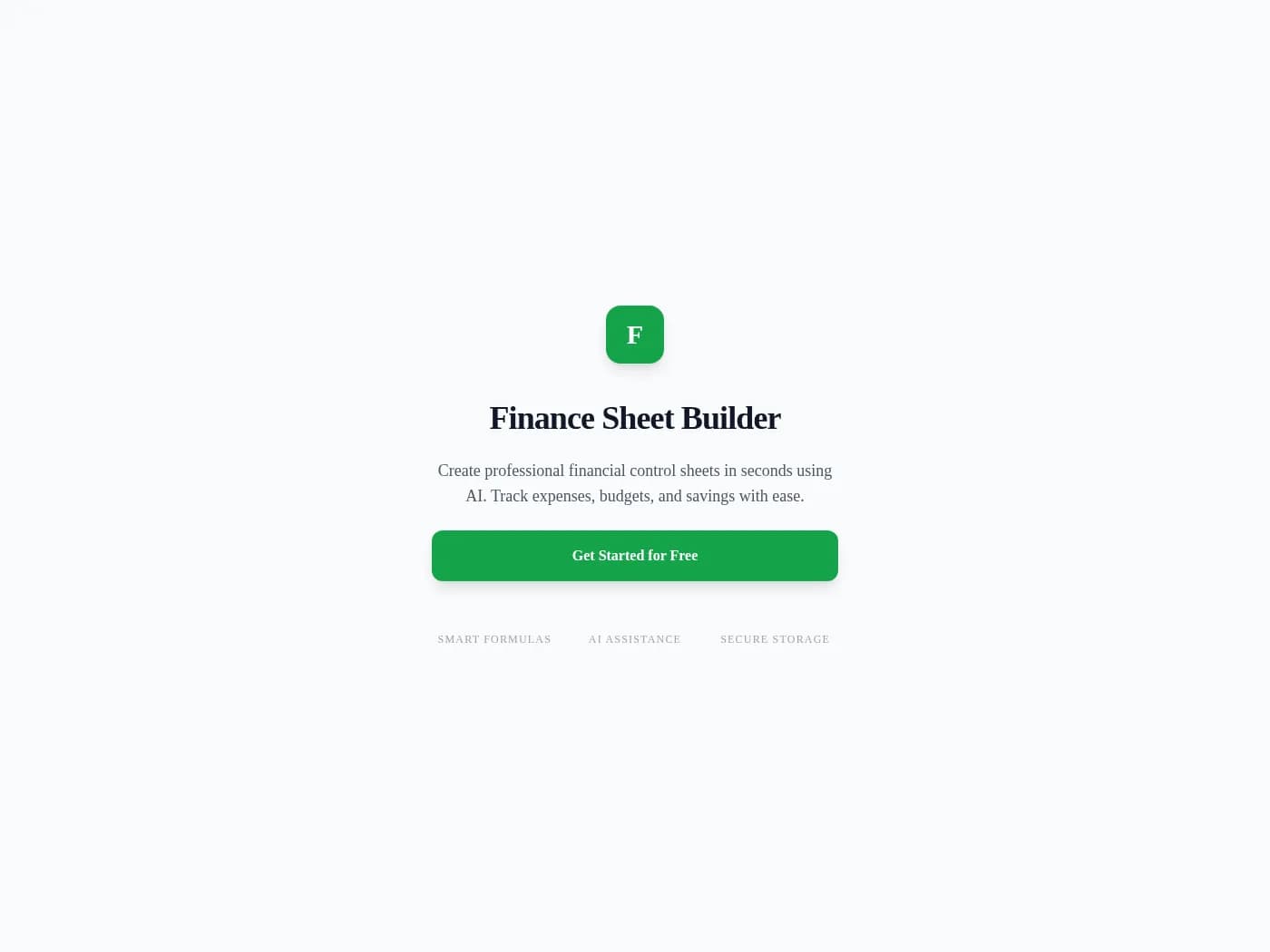 Finance Sheet Builder
