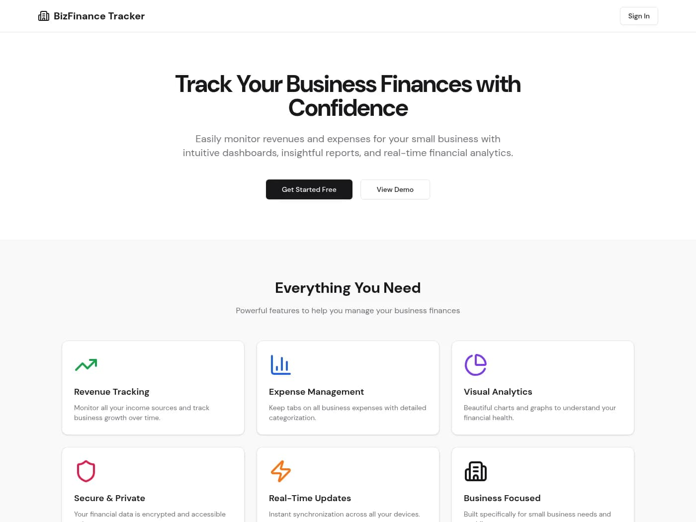 BizFinance Tracker