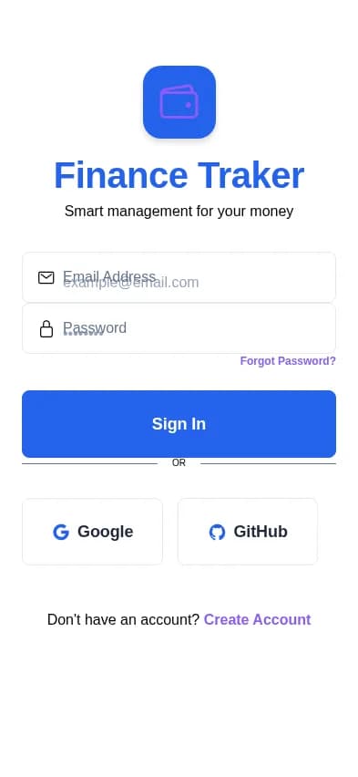Finance Traker AI Dashboard