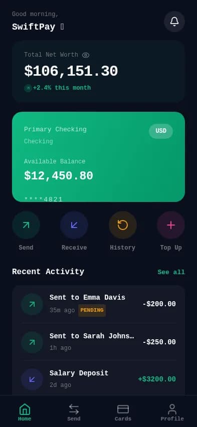 SwiftPay Finance App