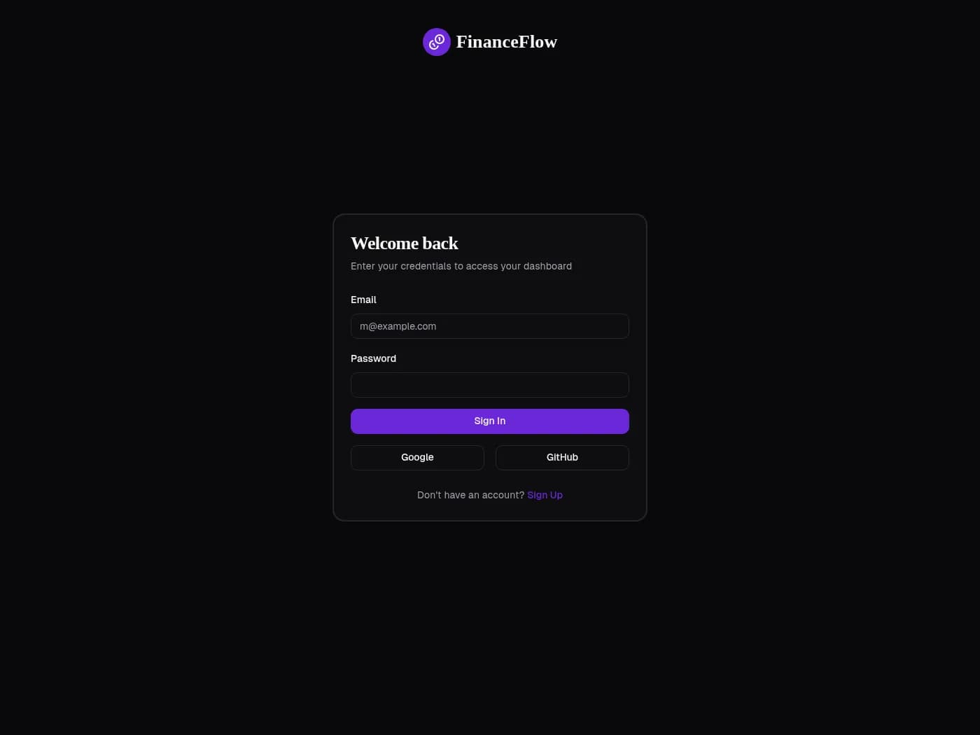 FinanceFlow Dashboard