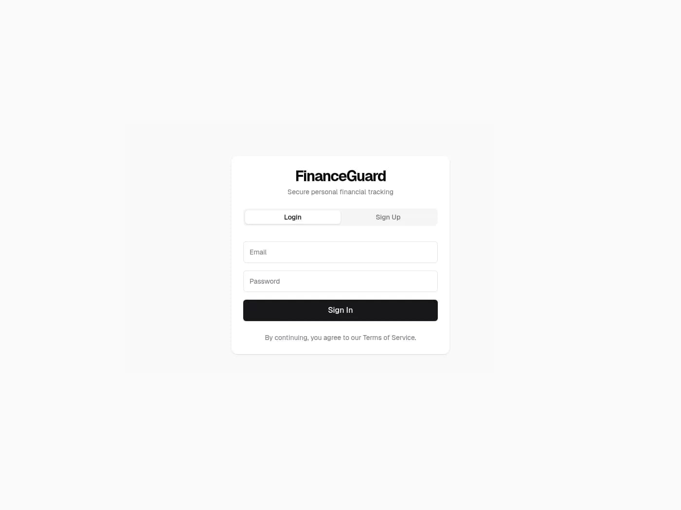 FinanceGuard Dashboard