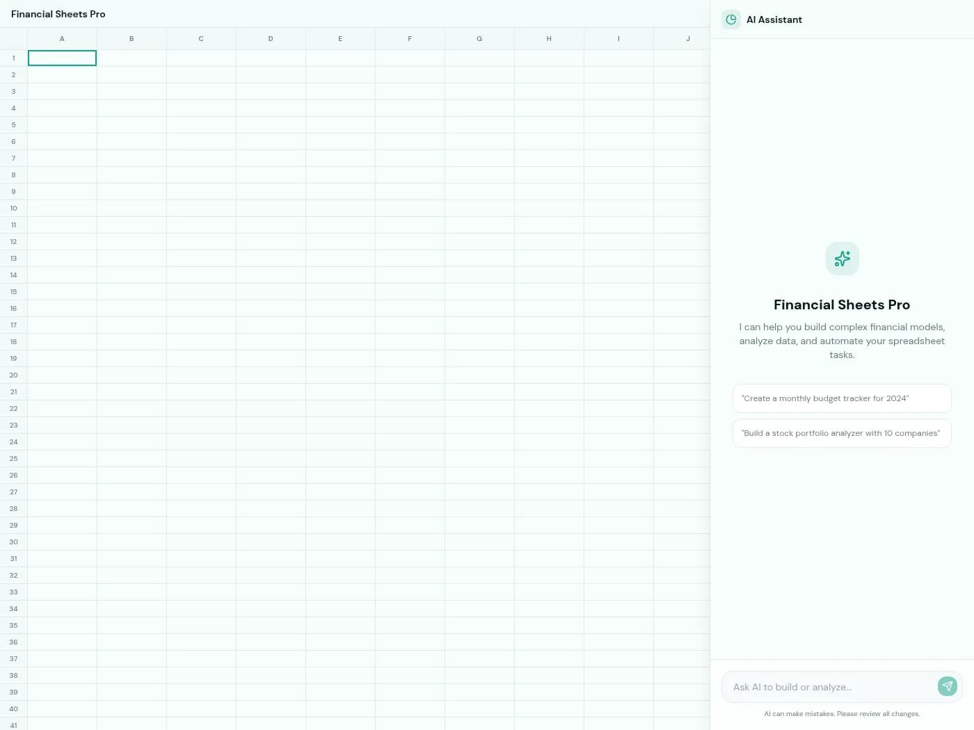 Financial Sheets Pro