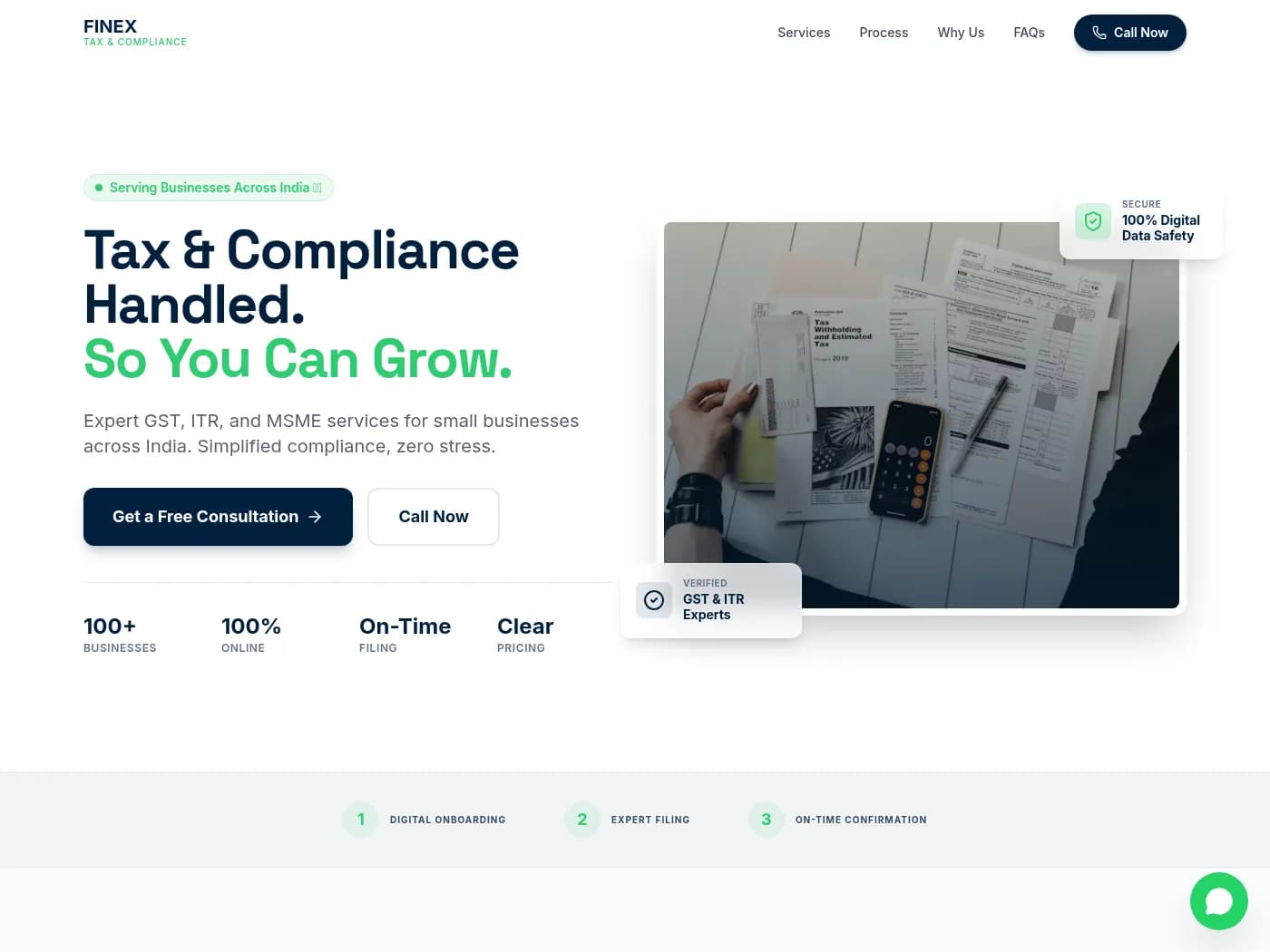 Finex Tax Landing Page