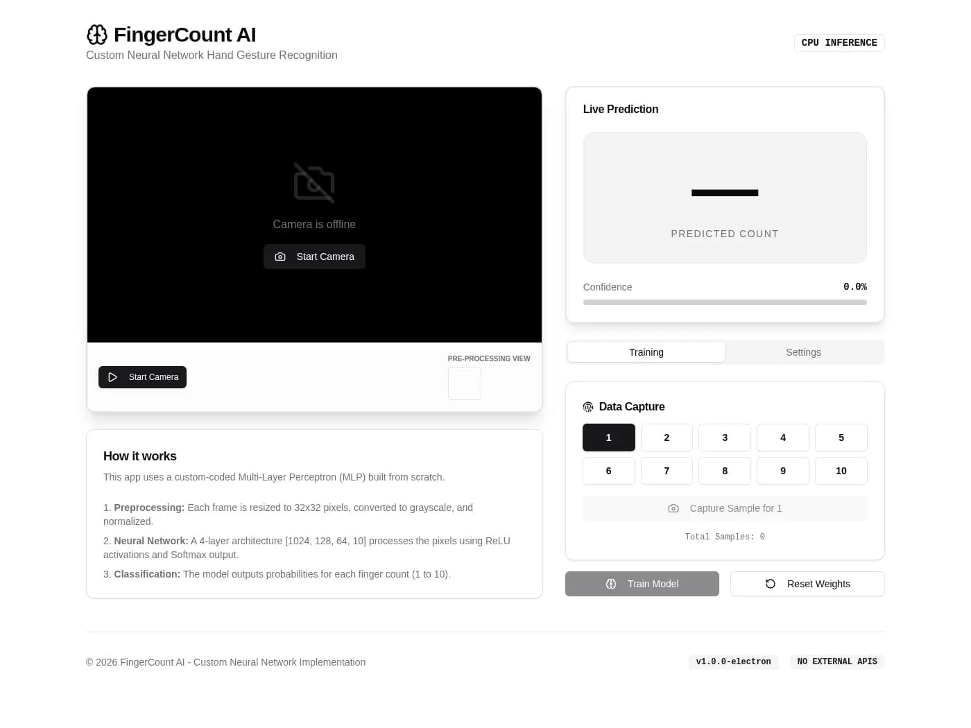 FingerCount AI Desktop