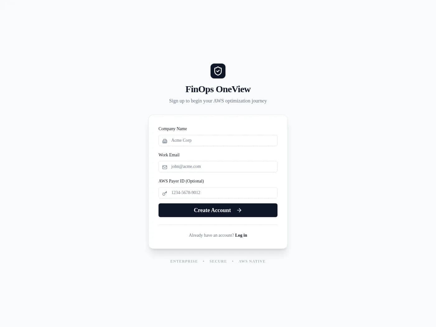 FinOps OneView Portal POC