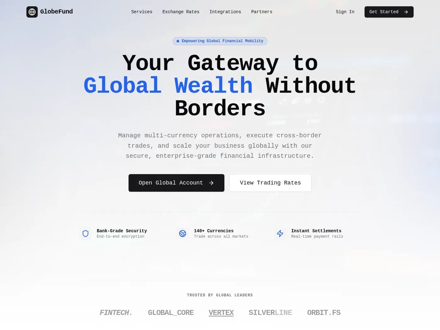GlobeFund Landing Page