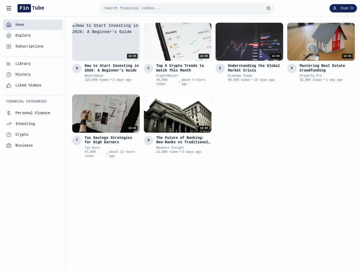 FinTube Platform