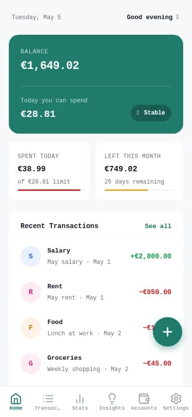 FinYou Daily Control