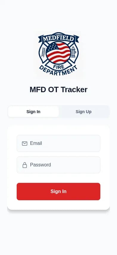 Fire Dept OT Tracker