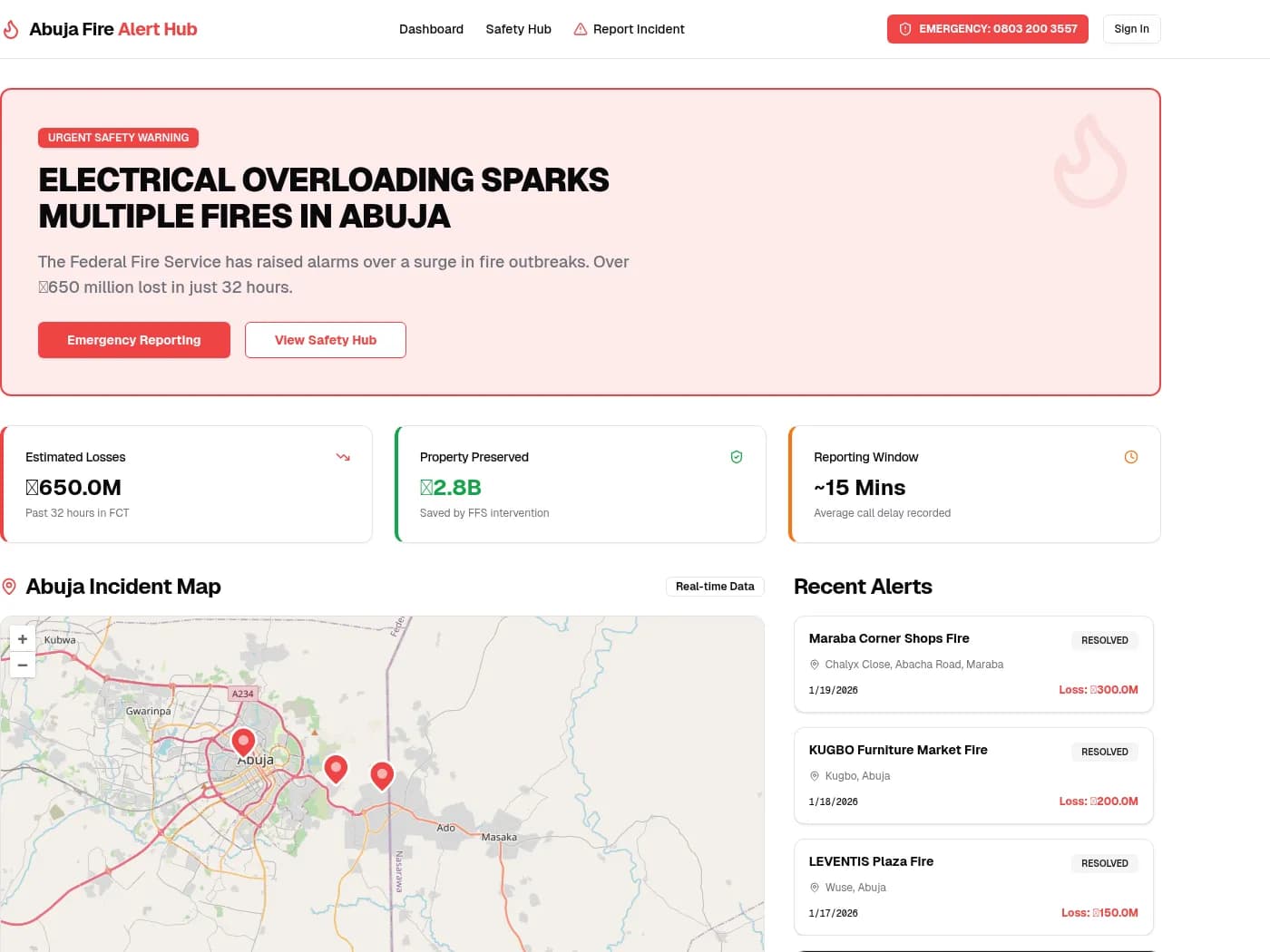 Fire Safety Alert Hub