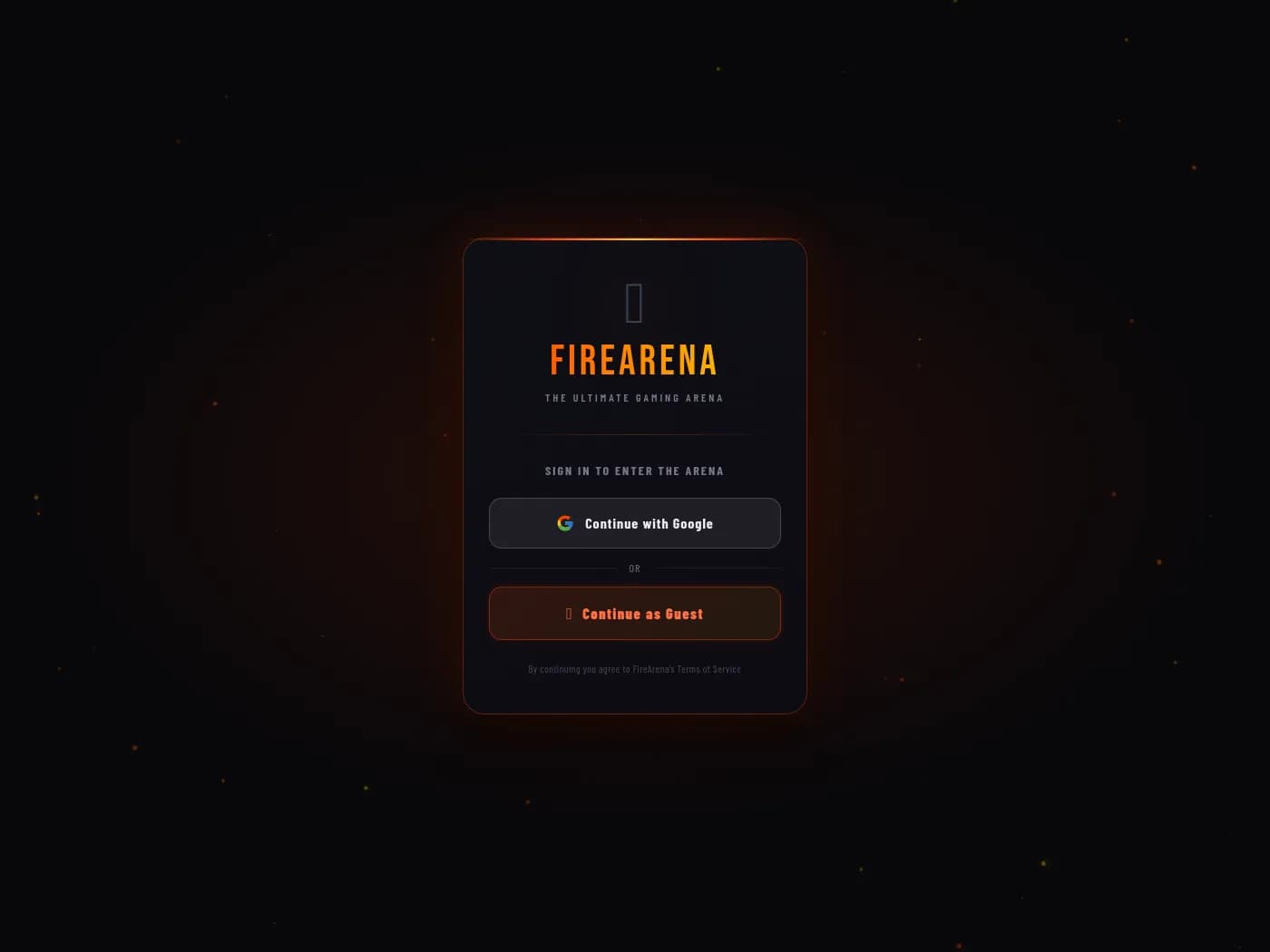 FireArena Gaming Dashboard