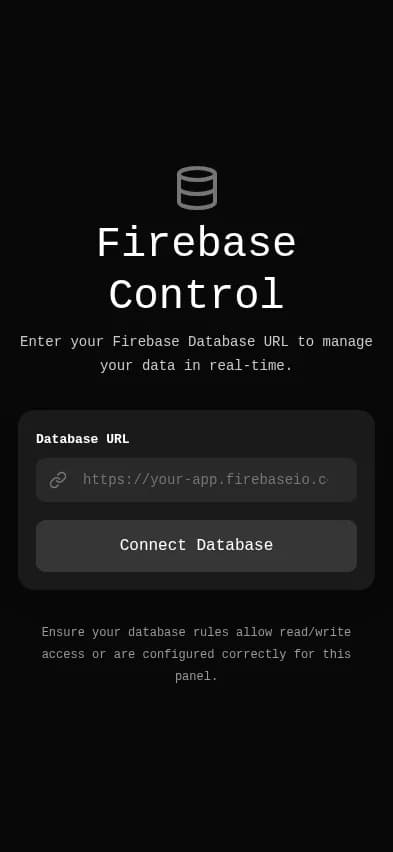 Firebase Data Control Panel