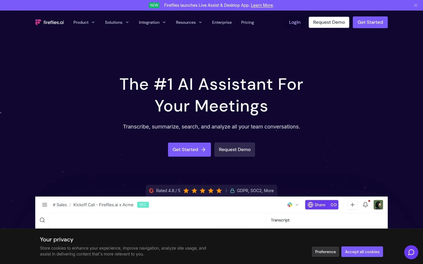 Fireflies.ai meeting transcription and intelligence tool