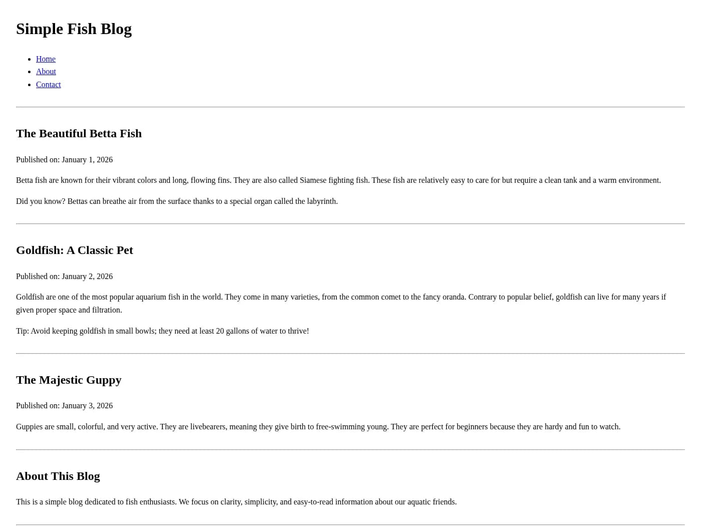 Simple Fish Blog