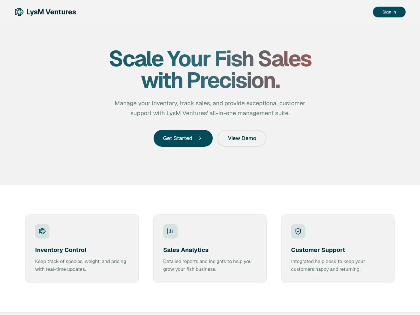 LysM Fish Sales Suite