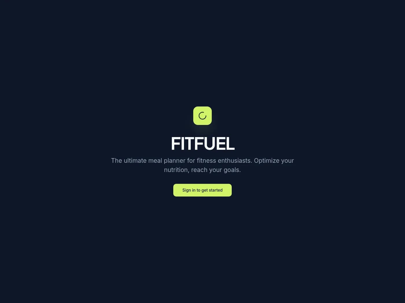 FitFuel Meal Planner