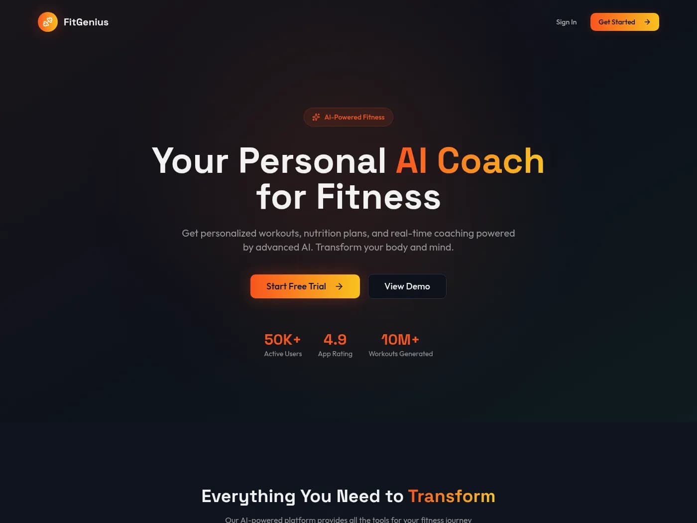 FitGenius AI Coach