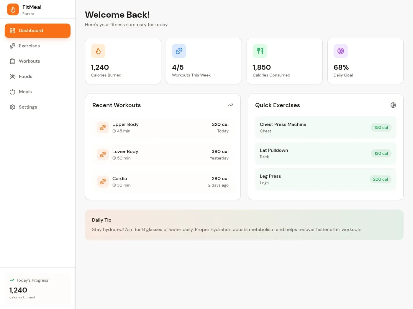 FitMeal Planner