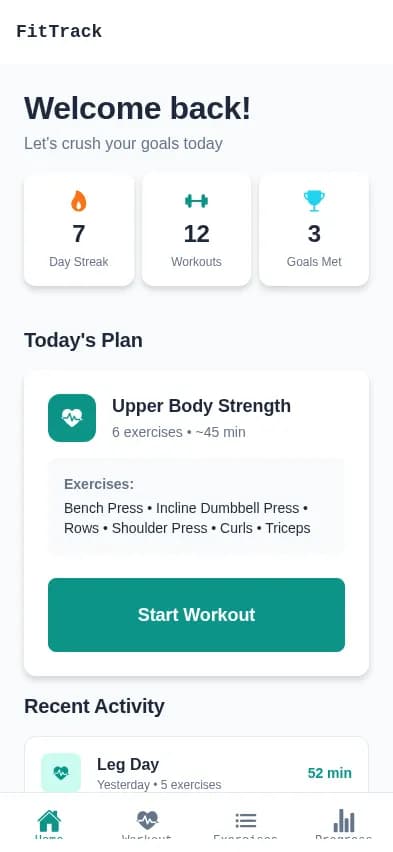 FitTrack Mobile