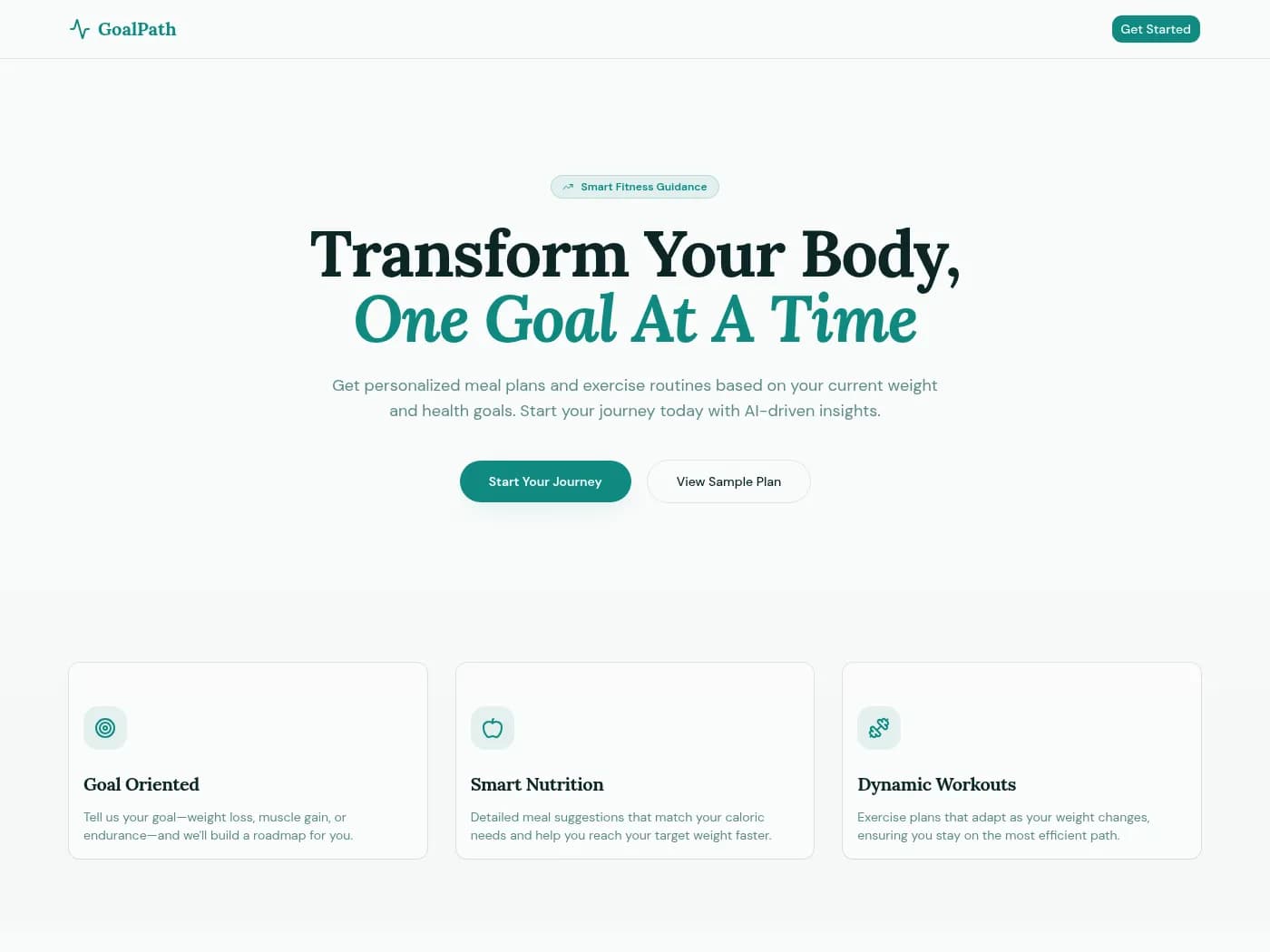 GoalPath Fitness App