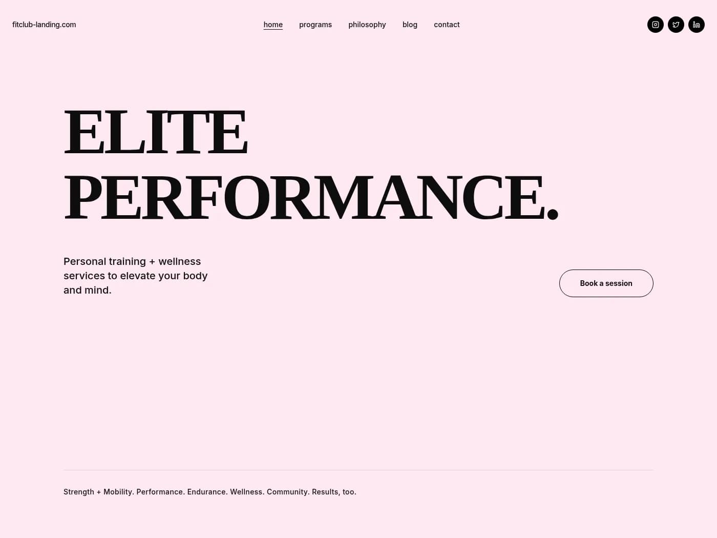 FitClub Landing Pro