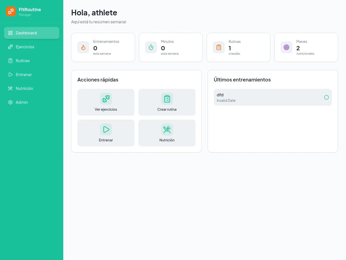 FitRoutine Manager