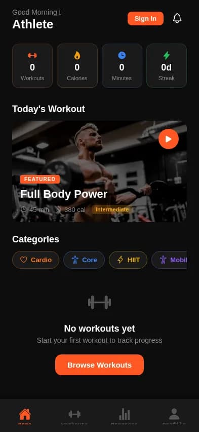 FitPlay Workout App