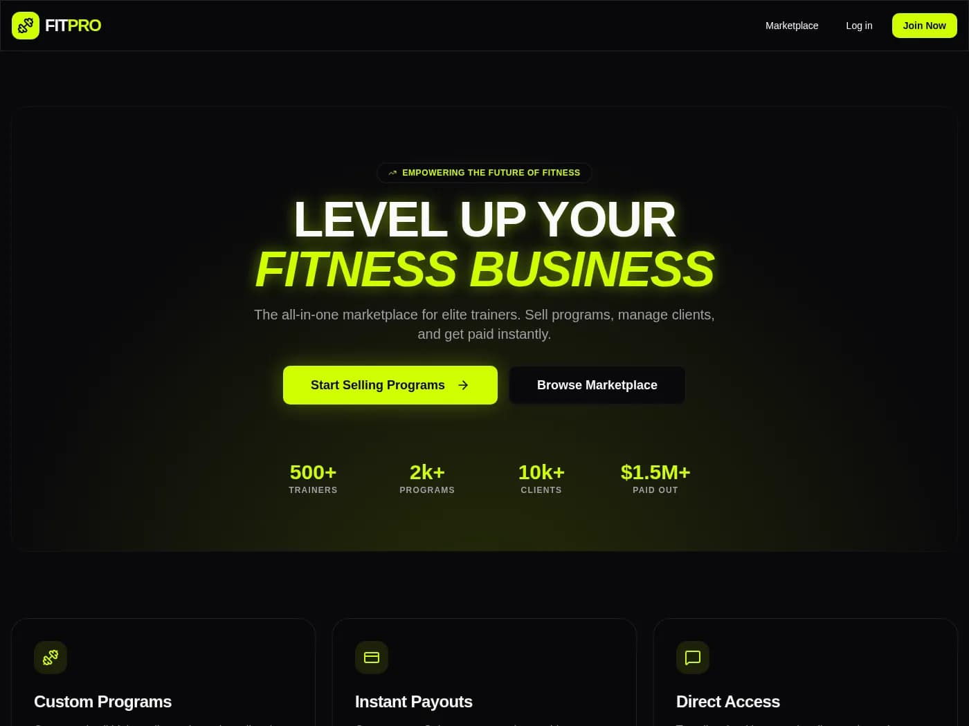 FitPro Marketplace