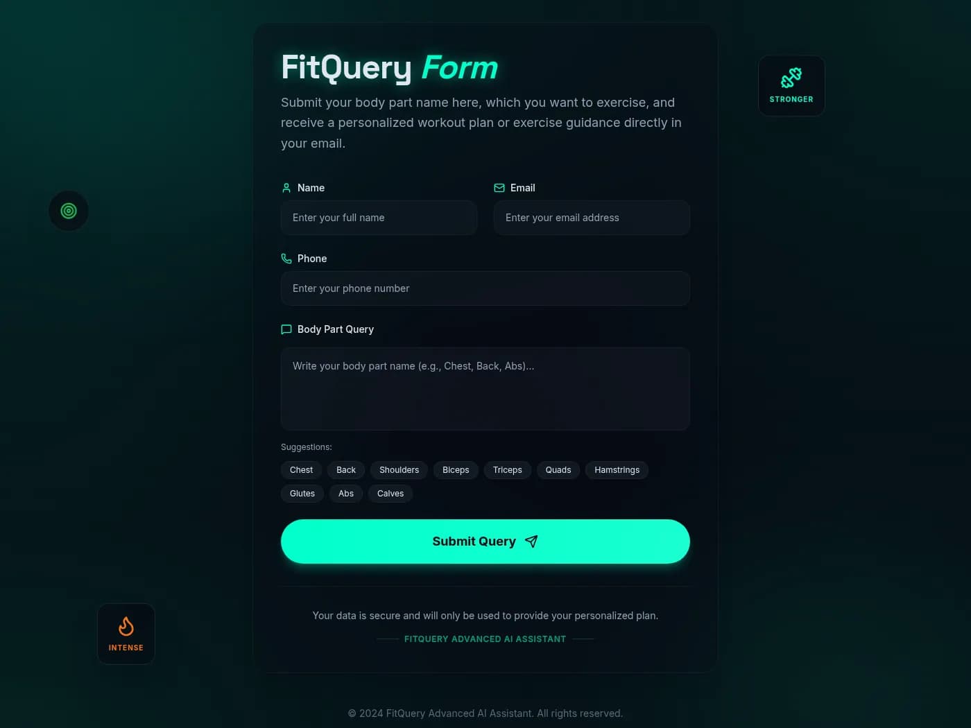 FitQuery Web Form